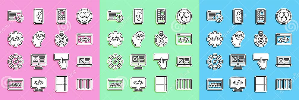 Set Line Color Palette Guide Ui Ux Design Front End Development