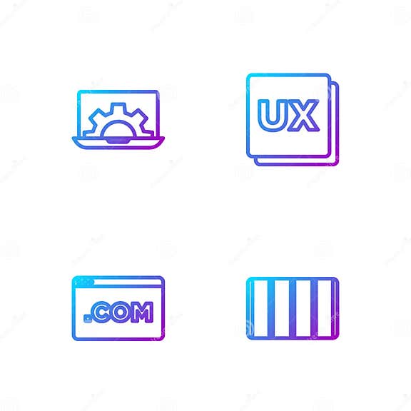 Set Line Color Palette Guide, UI UX Design, Web Development and . Gradient Color Icons Stock ...