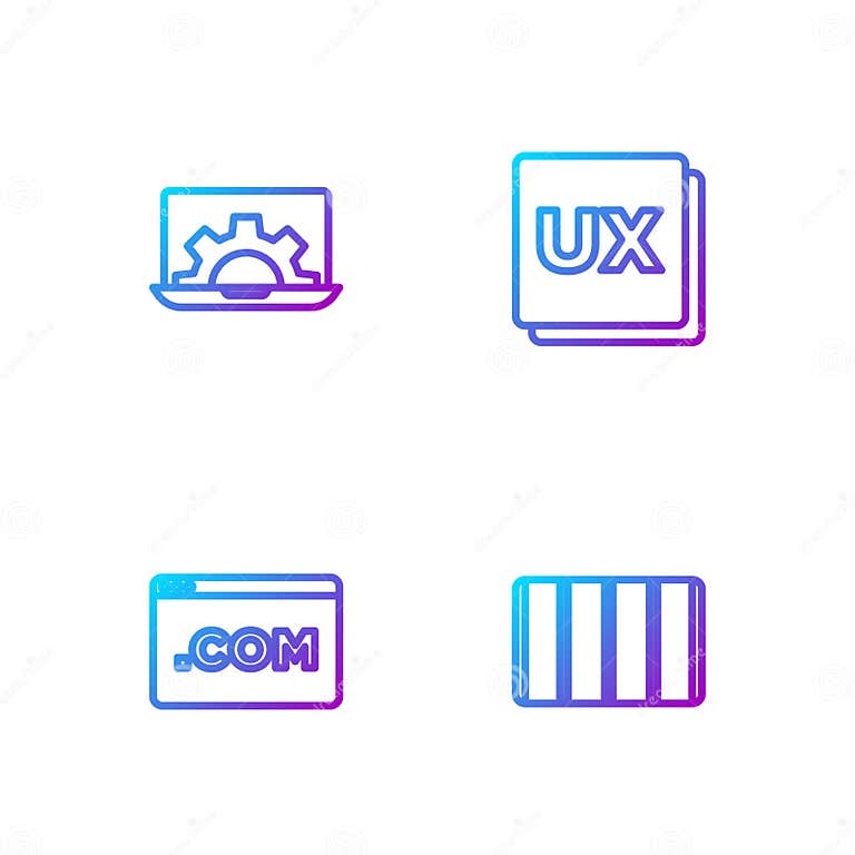 Set Line Color Palette Guide, UI UX Design, Web Development and . Gradient Color Icons Stock ...