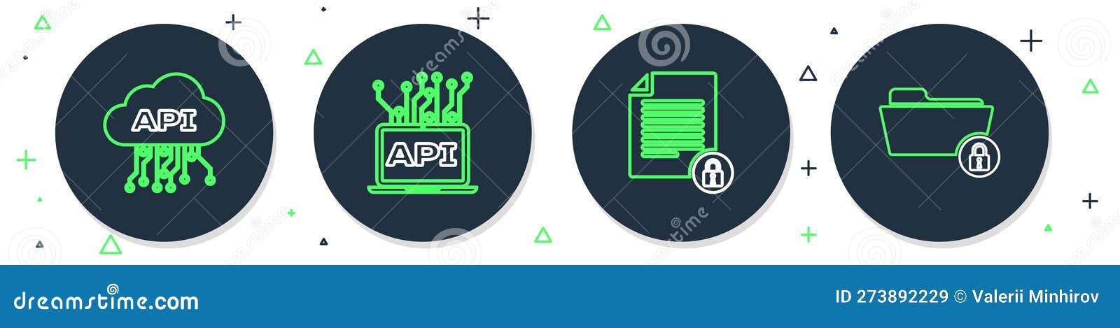 Set Line Computer Api Interface, Document and Lock, Cloud and Folder ... Set Line Computer Api Interface, Document and Lock, Cloud and Folder ...