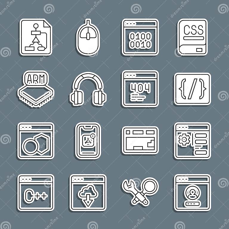 Set Line Create Account Screen, Browser Setting, Programming Language Syntax, Binary Code ...