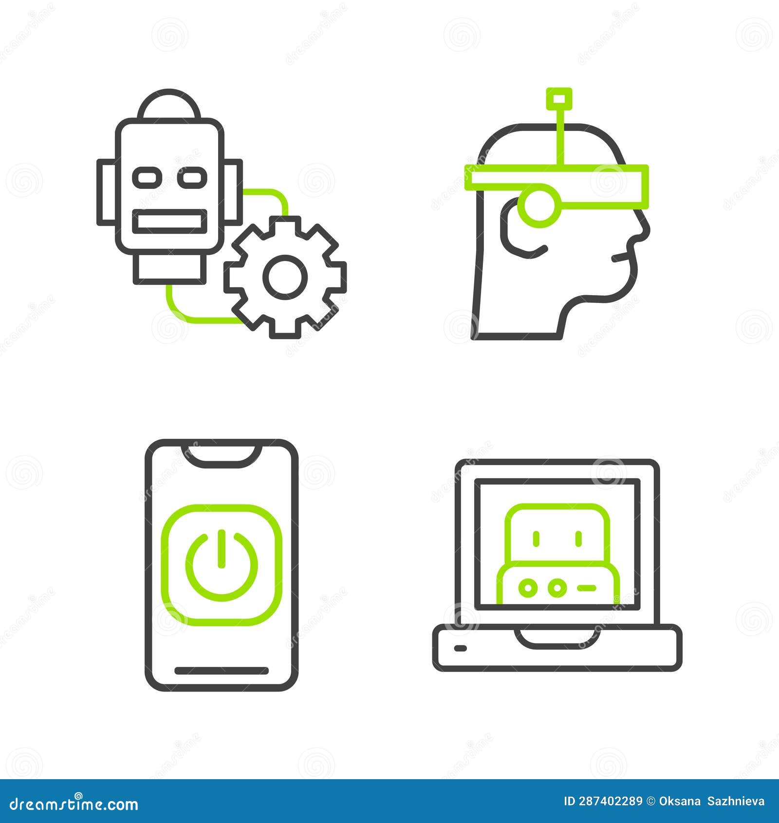 Set Line Creating Robot, Turn Off from Phone, Smart Glasses and Robot ...