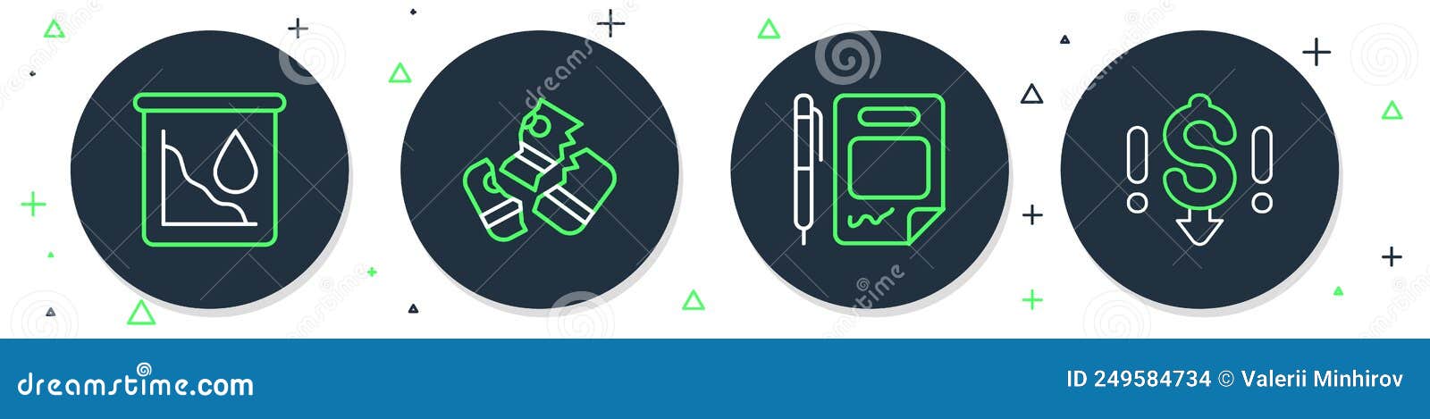 Set Line Credit Card, Contract Money and Pen, Drop in Crude Oil Price and Dollar Rate Decrease ...