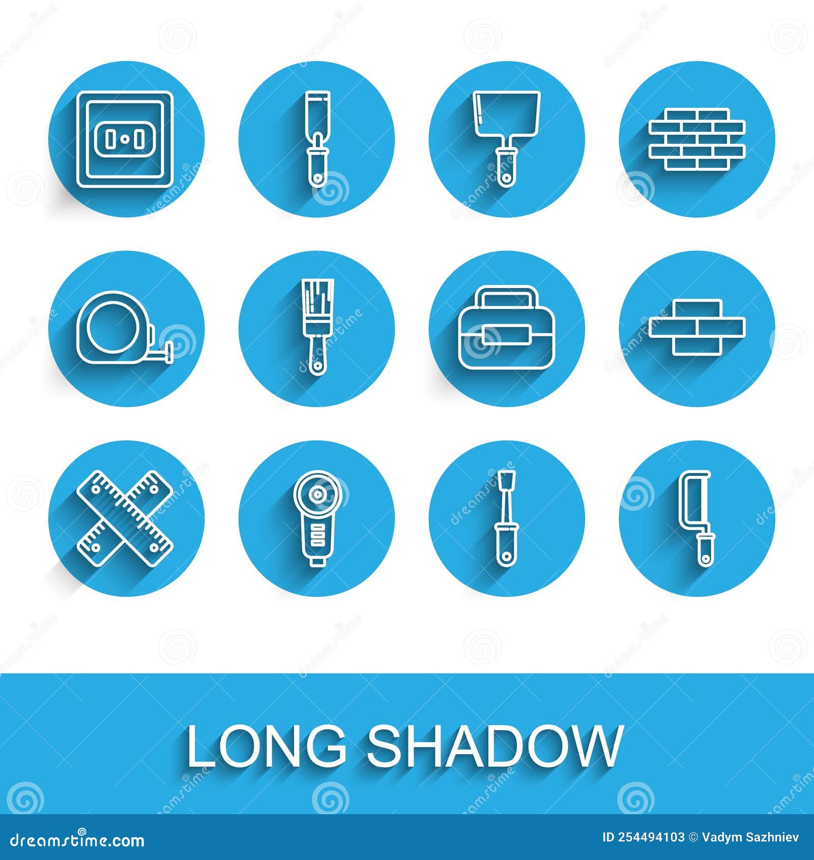 Set Line Crossed Ruler, Angle Grinder, Electrical Outlet, Screwdriver ...