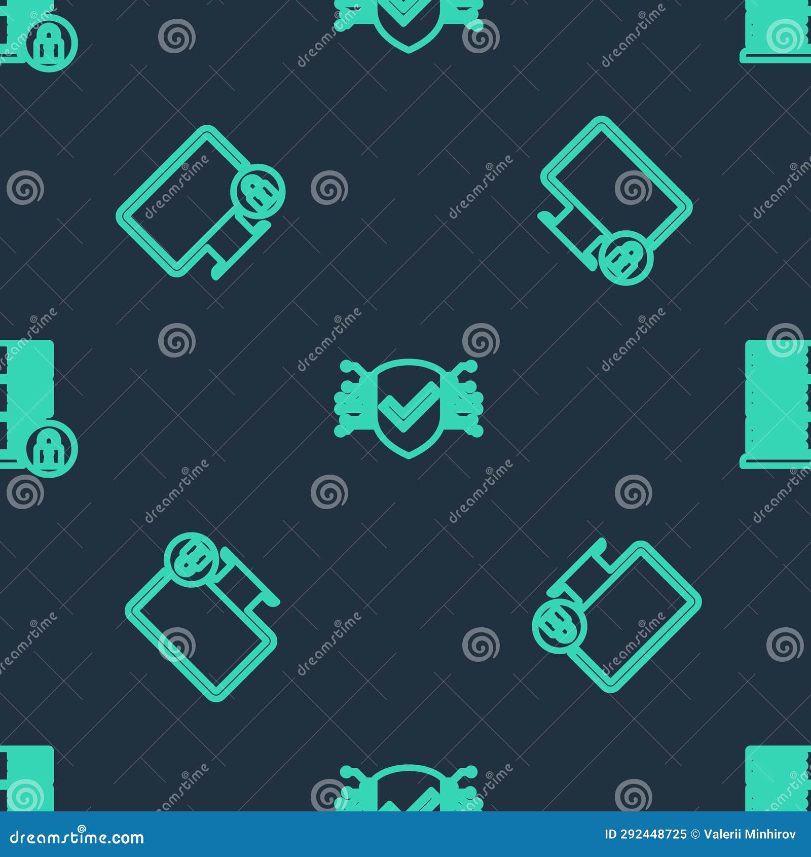 Set Line Cyber Security, Lock on Monitor and Server with Lock on ...