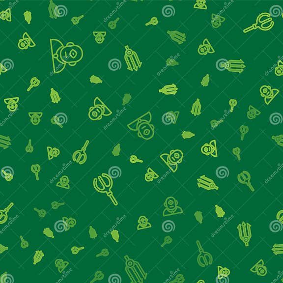 Set Line Cyclops, Neptune Trident and on Seamless Pattern. Vector Stock Vector - Illustration of ...