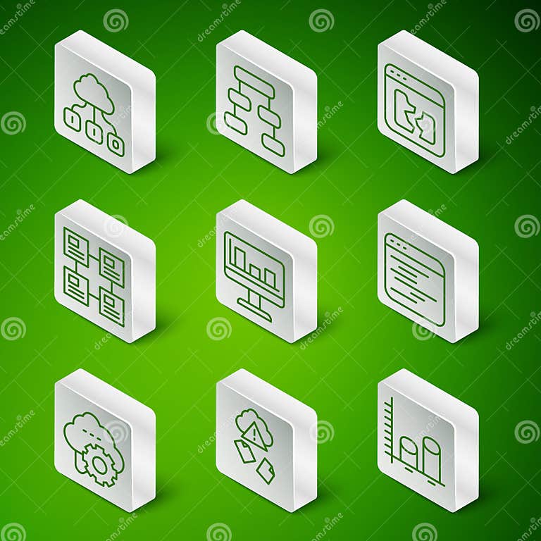 Set Line Data Analysis, Cloud Hacking, Technology Data Transfer, Monitor with Graph Chart ...