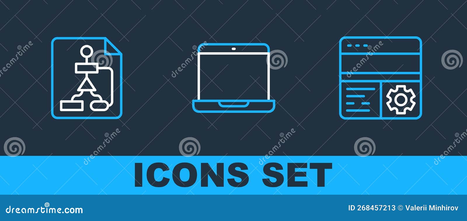 Set Line Debugging, Flowchart and Laptop Icon. Vector Stock Vector ... Set Line Debugging, Flowchart and Laptop Icon. Vector Stock Vector ...