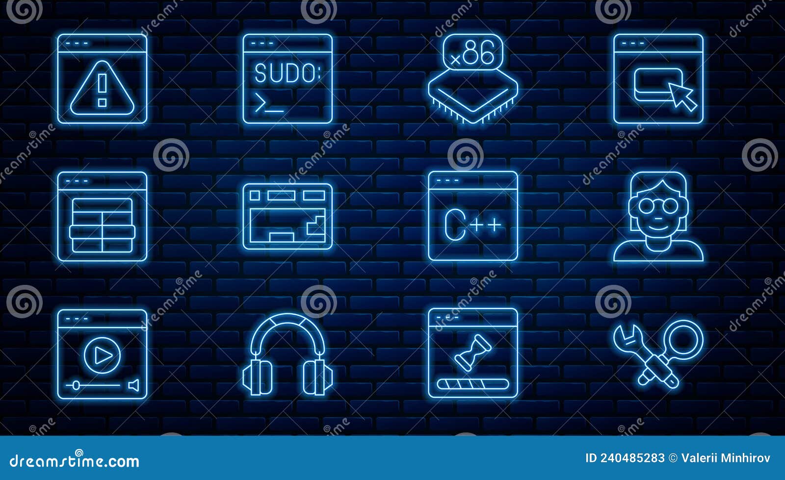 Set Line Debugging Hacker Or Coder Processor With Microcircuits Cpu Keyboard Mysql Browser