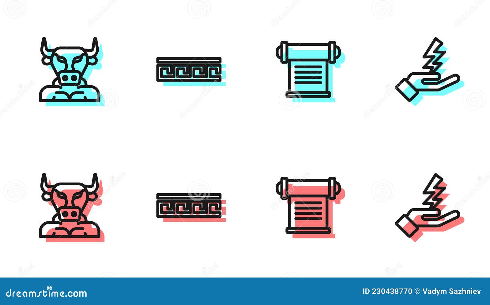 Minotaur Ancient Greek Mythical Beast. Monster With Bull Head Cartoon ...