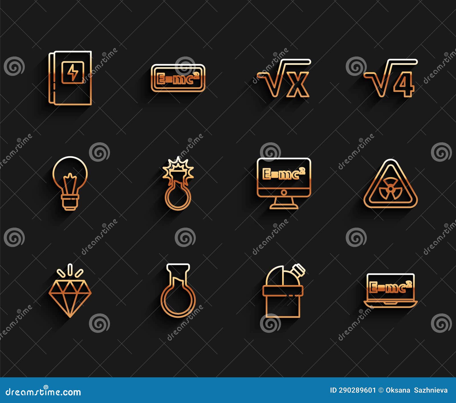 Set Line Diamond, Test Tube and Flask, Electrical Panel, Astronomical ...