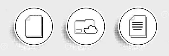 Set Line Document, and Cloud Storage Text Document Folder Icon. Vector Stock Vector ...