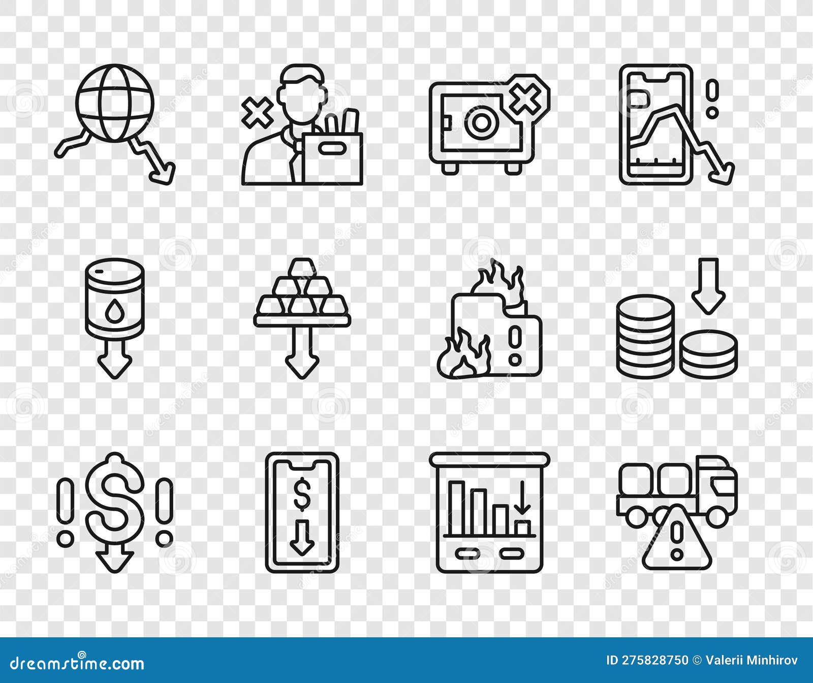 Set Line Dollar Rate Decrease, Stop Delivery Cargo Truck, Safe, Mobile Stock Trading, Global ...