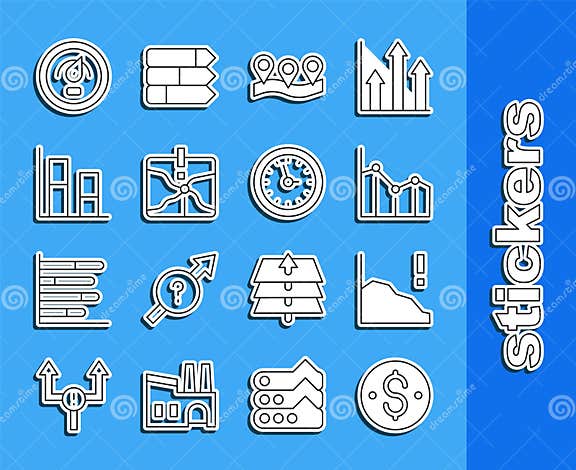 Set Line Dollar Symbol, Financial Growth Decrease, Pie Chart Infographic, Location, Intersection ...