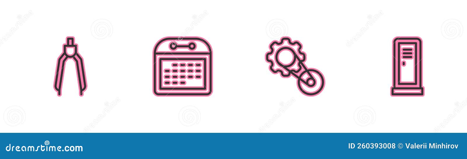 Set Line Drawing Compass, Timing Belt Kit, Calendar and Locker or ...