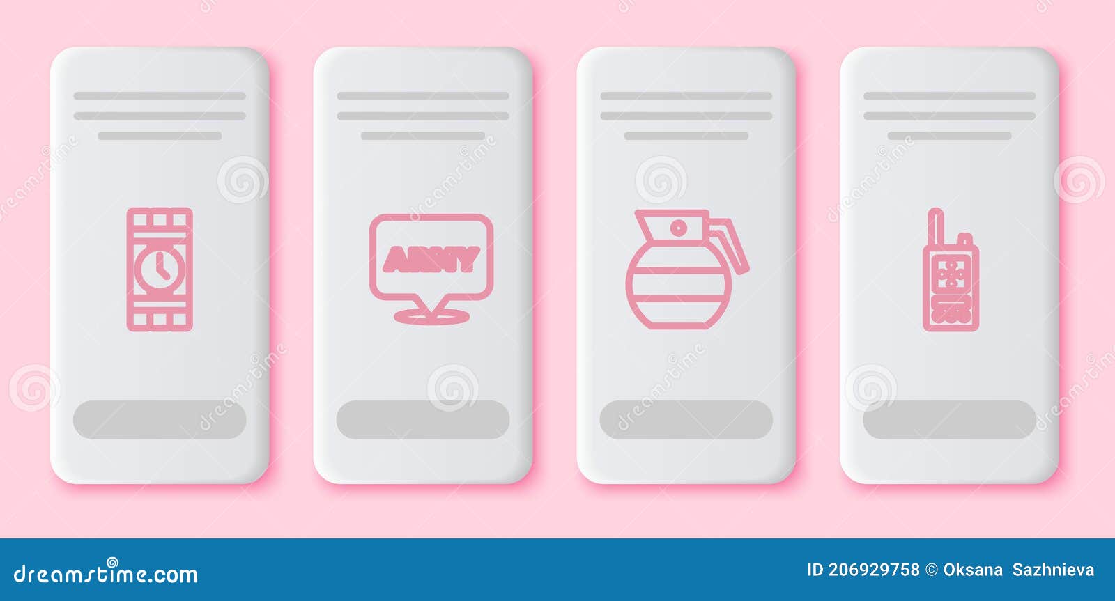 Set Line Dynamite and Timer Clock, Military Army, Hand Grenade and ...