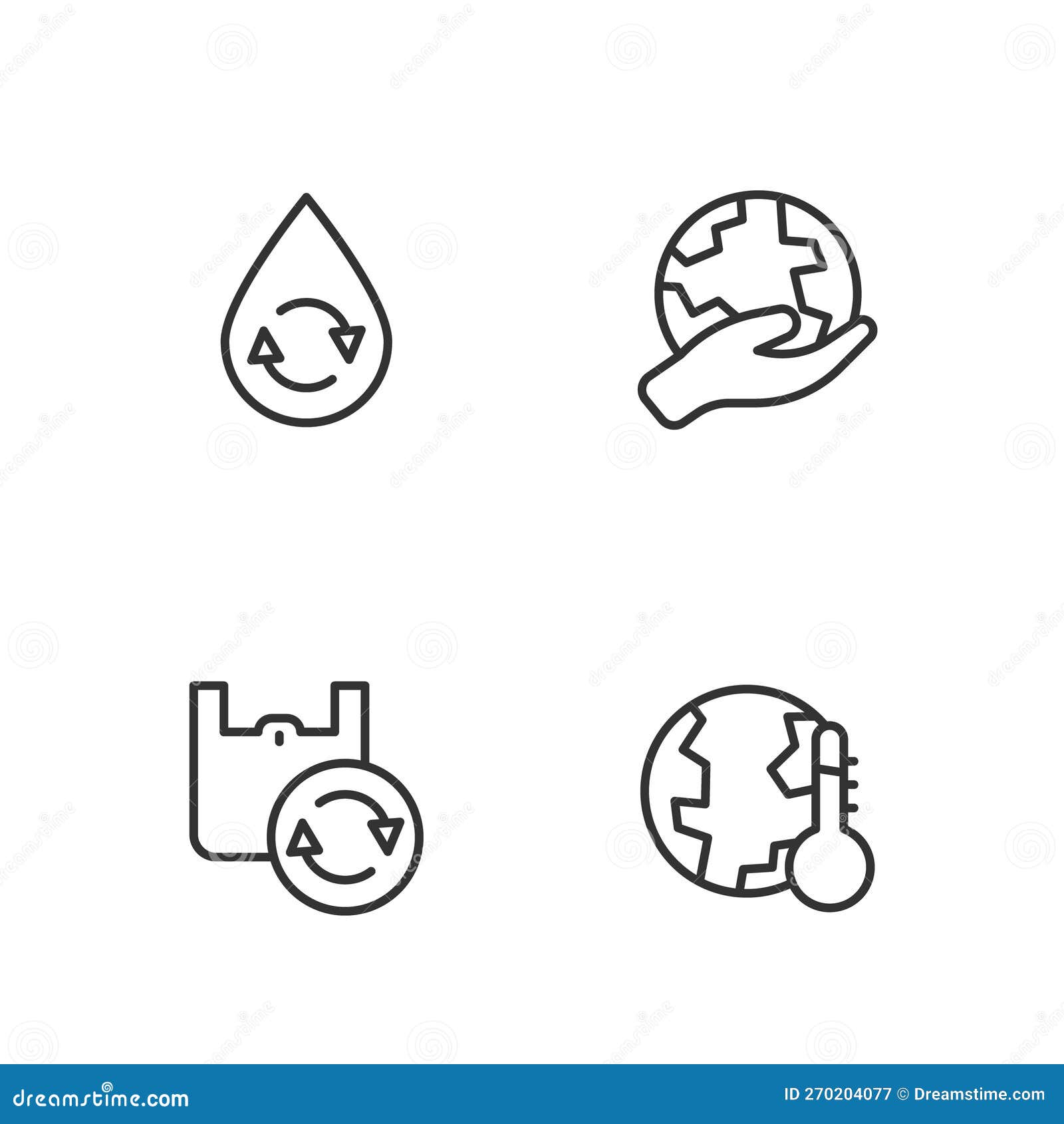 Set Line Earth Melting To Global Warming, Shopping Bag with Recycle ... Set Line Earth Melting To Global Warming, Shopping Bag with Recycle ...