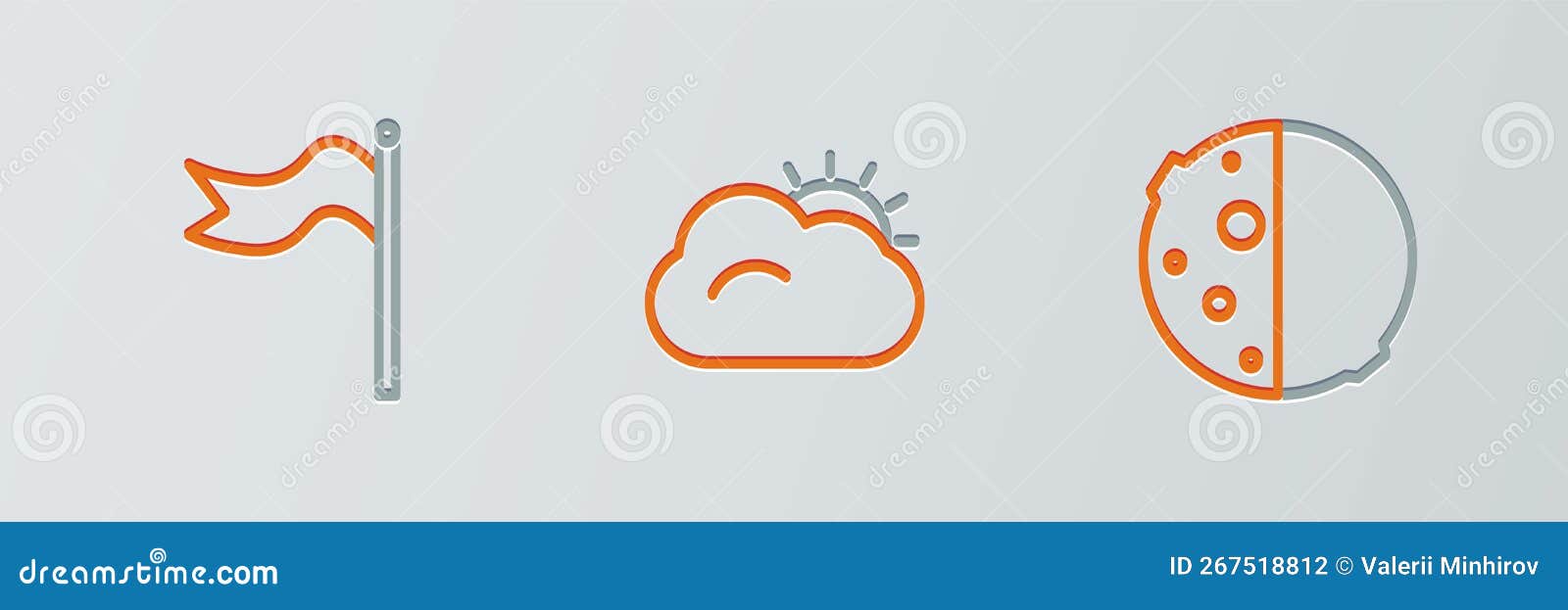 Set Line Eclipse of the Sun, Meteorology Windsock Wind Vane and Sun and ...