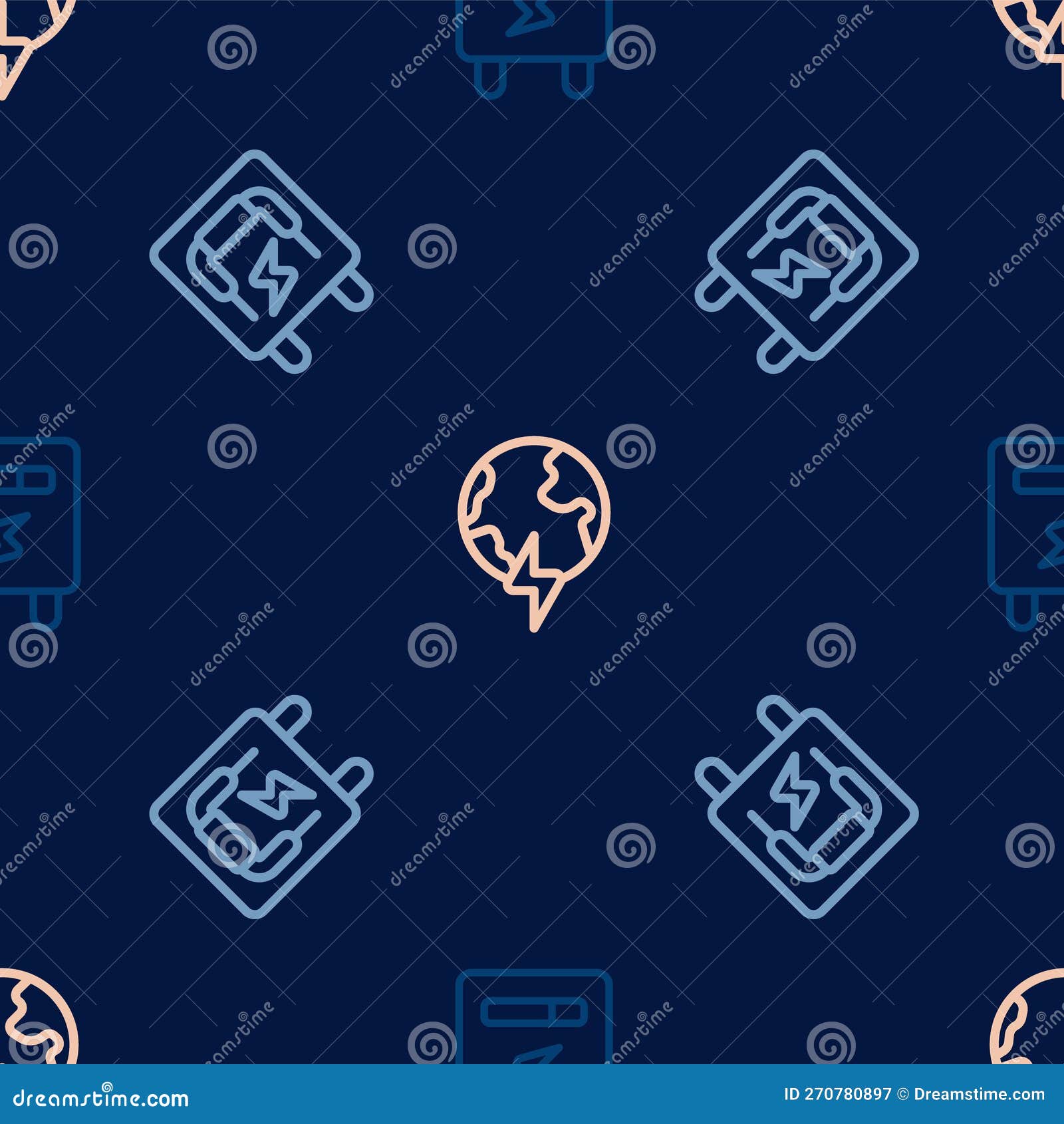 Set Line Electric Meter, Electrical Panel and Global Planet with ...