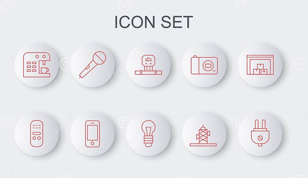 Set Line Electric Plug, Remote Control, Smart Sensor, Antenna, Coffee ...