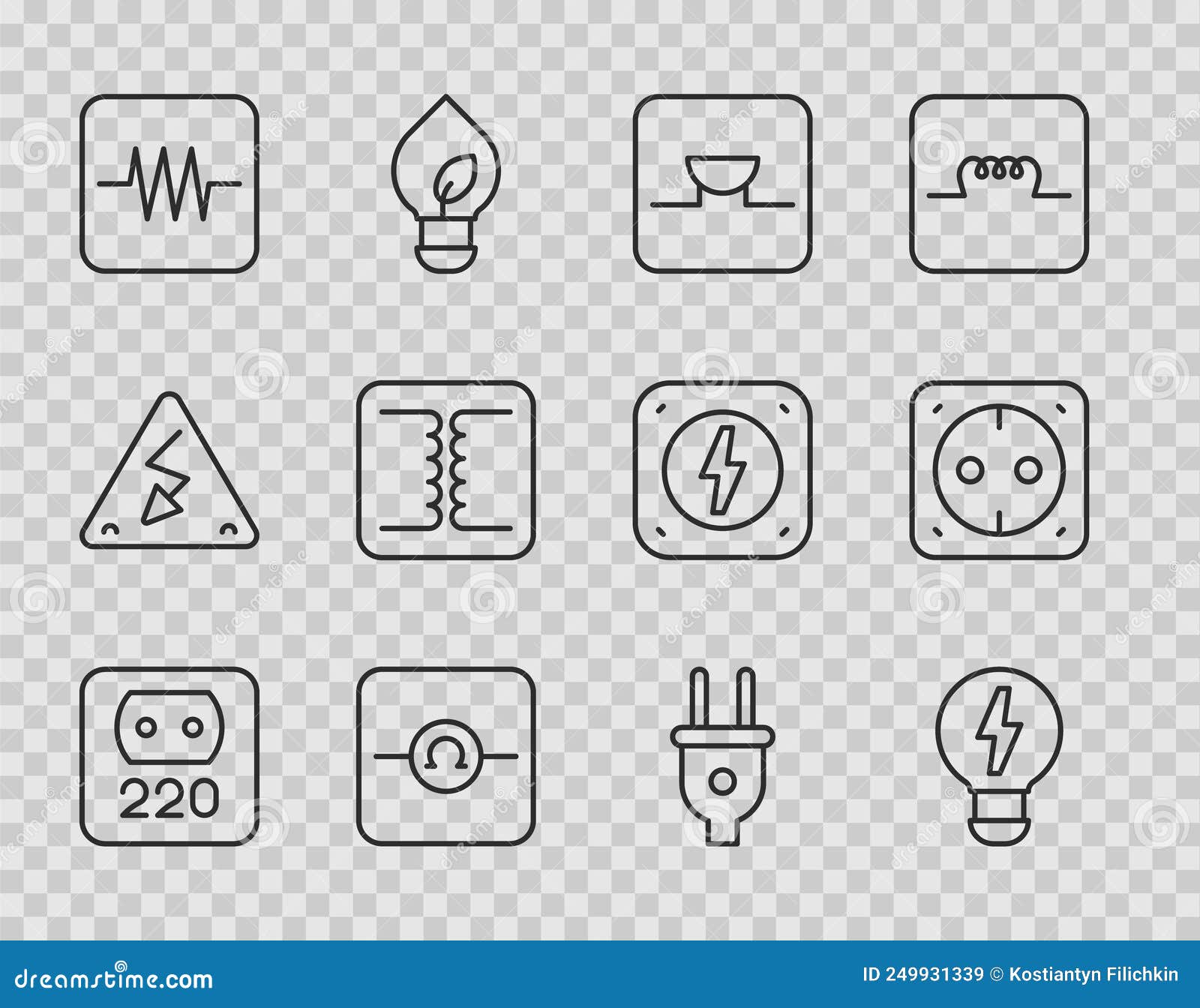 Set Ohmmeter, Buzzer In Electronic Circuit, Table Lamp, Light Bulb With ...