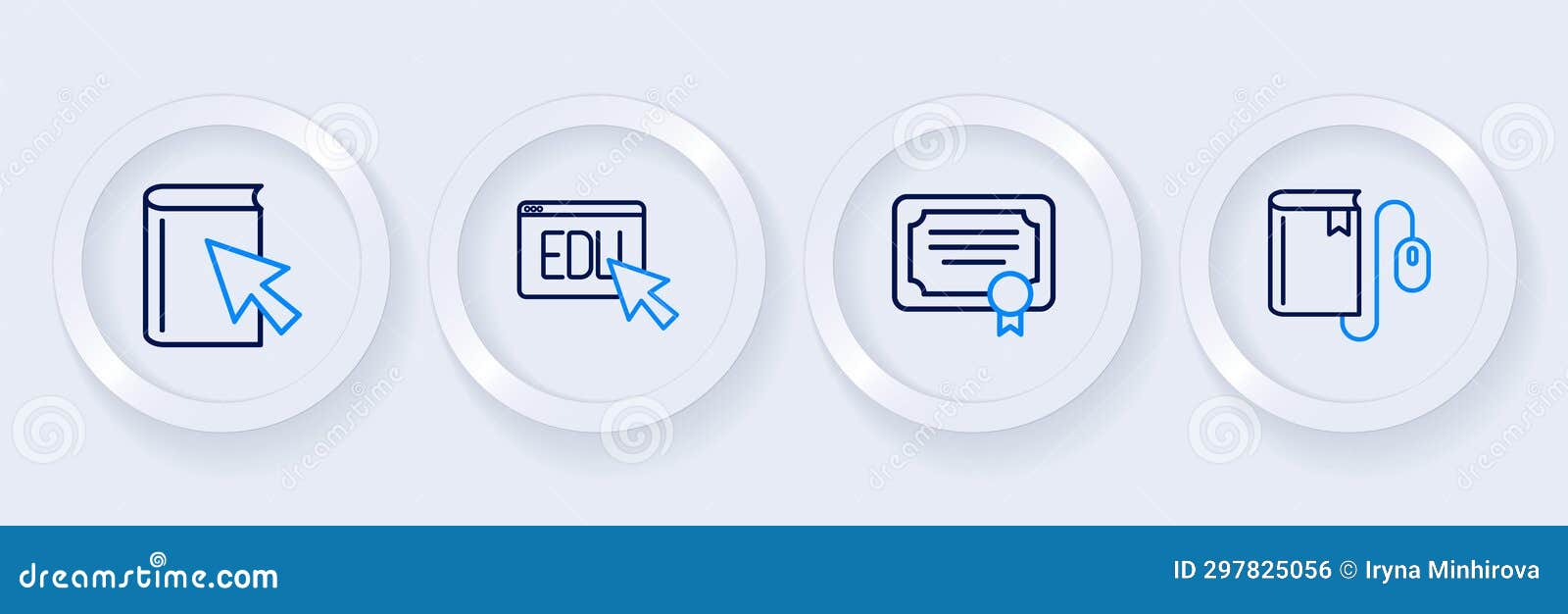 Set Line Electronic Book with Mouse, Certificate Template, Online ...