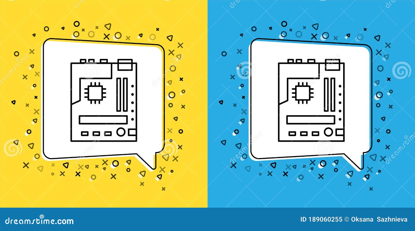 Set Line Electronic Computer Components Motherboard Digital Chip ...