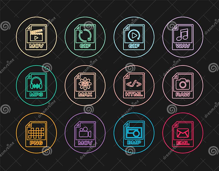 Set Line EML File Document, RAW, GIF, MAX, MP3, MOV, HTML and Icon ...