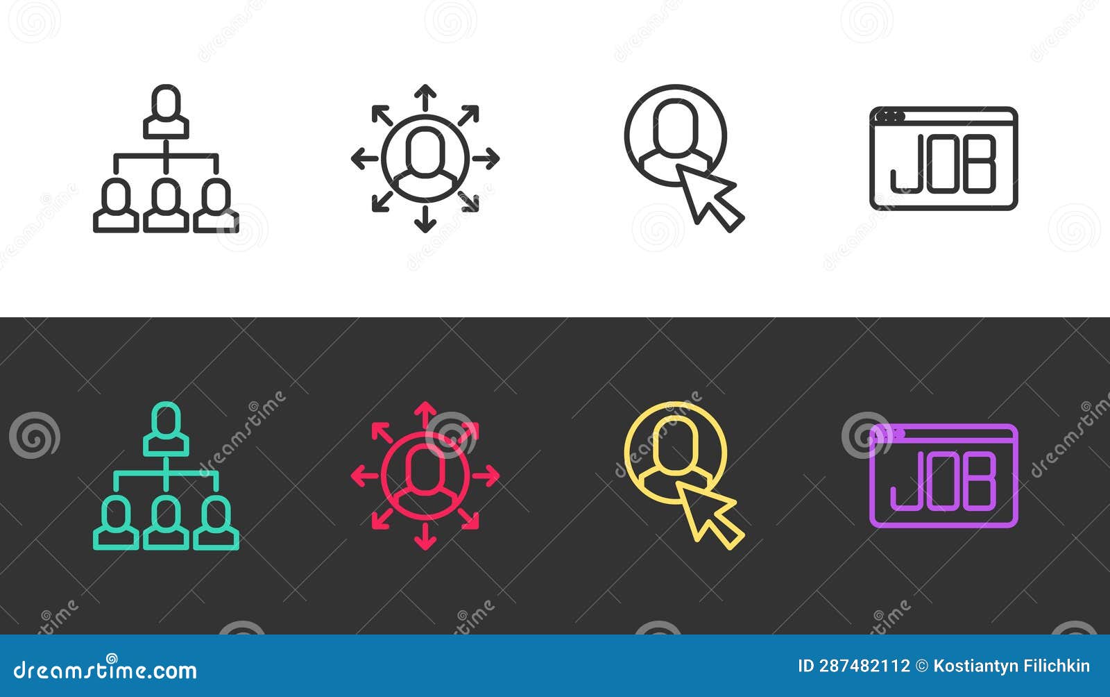 Set Line Employee Hierarchy, Multitasking Manager Working, Worker and ...