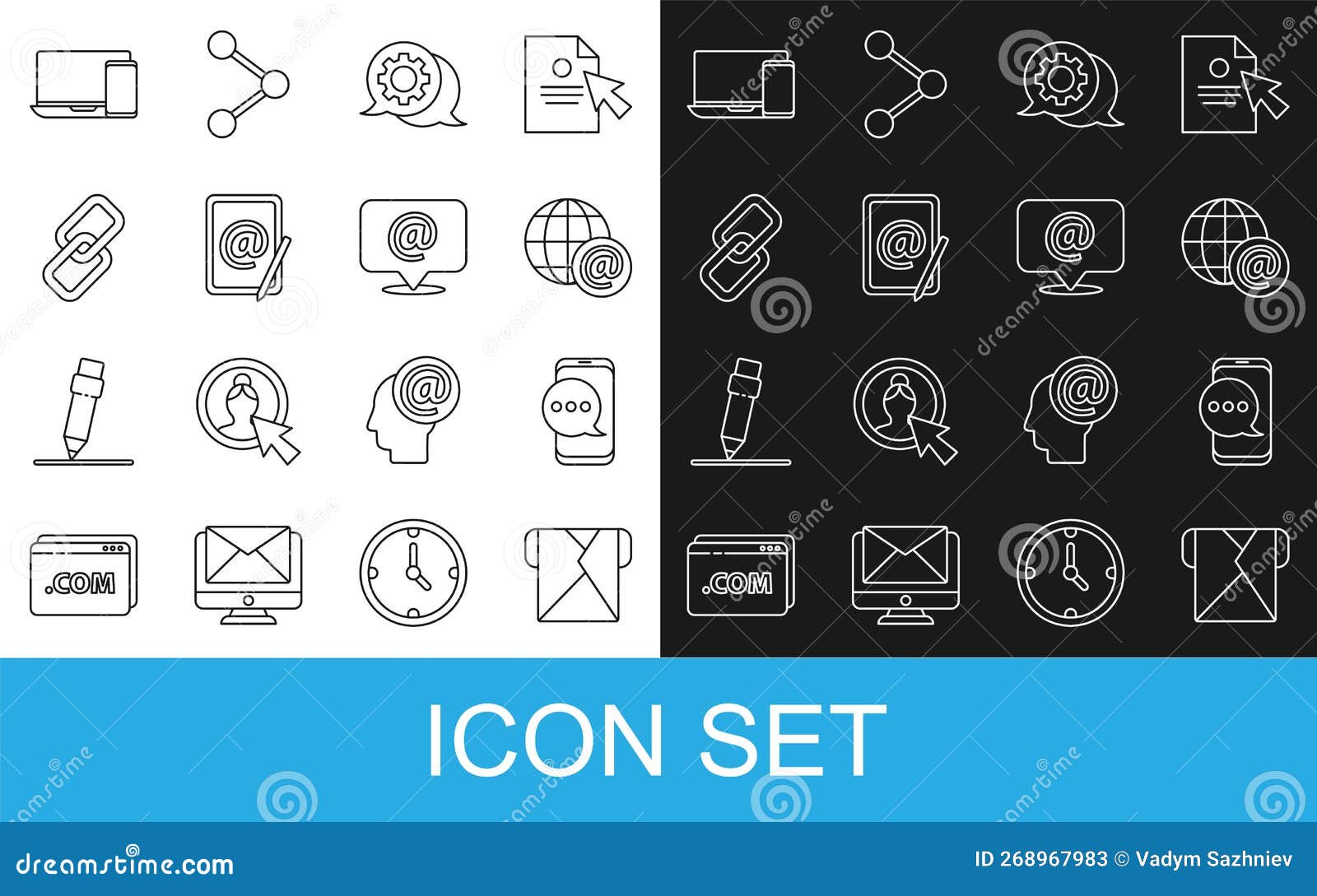 Set Line Envelope, Chat Messages Notification on Phone, Earth Globe ...