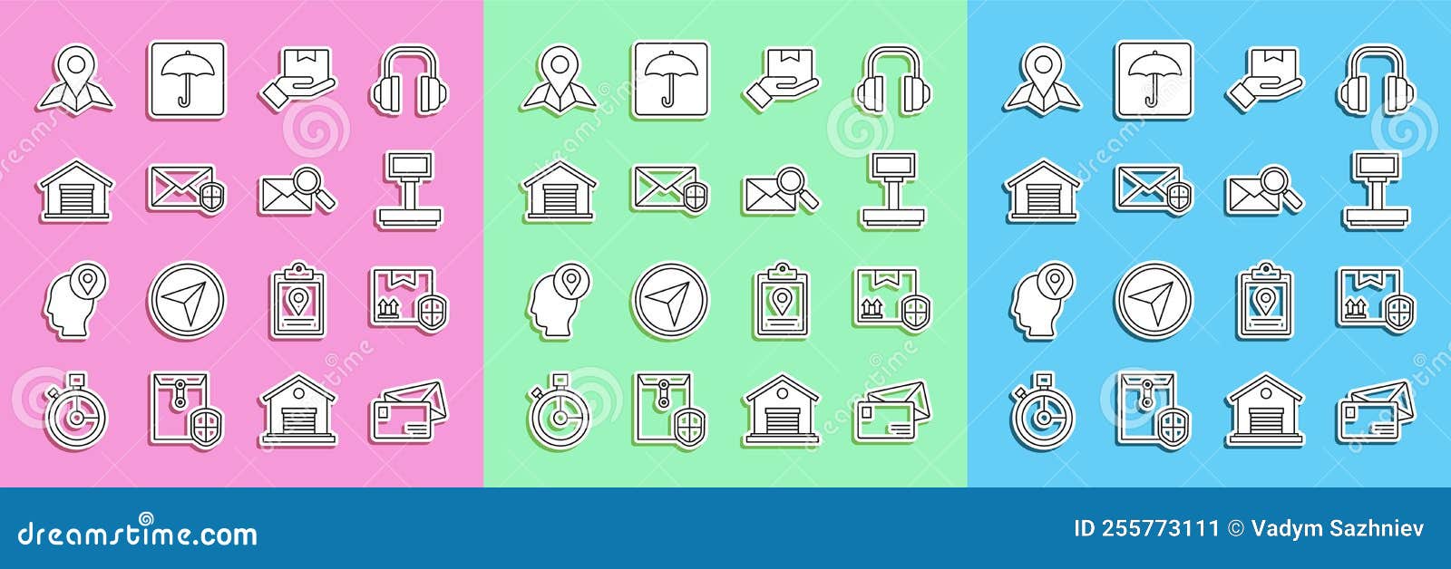 Set Line Envelope, Delivery Pack Security with Shield, Scale, Hand ...