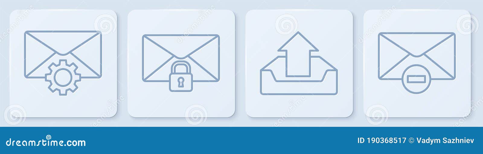 Set Line Envelope Setting, Upload Inbox, Mail Message Lock Password and Delete Envelope. White ...