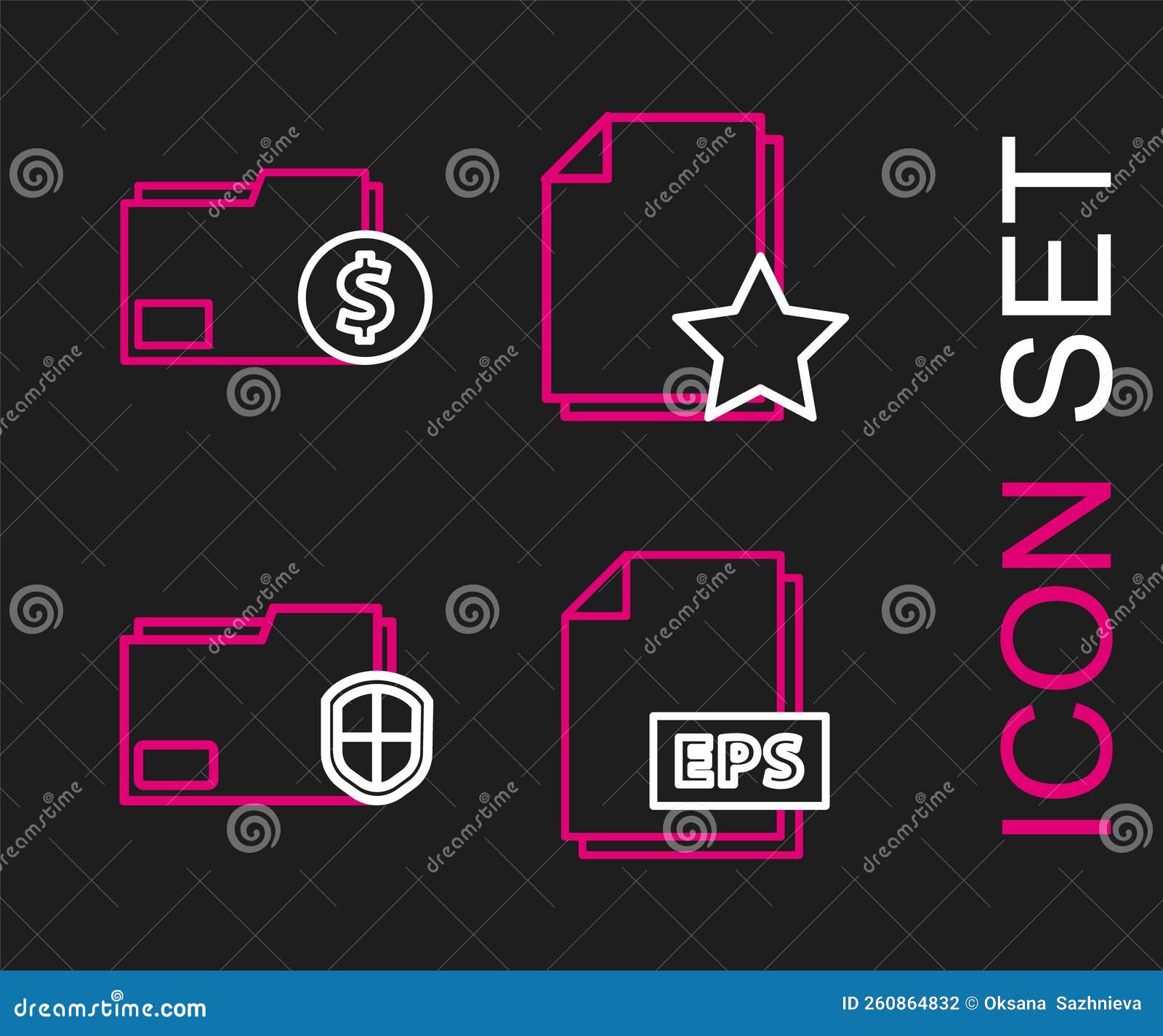 Set Line EPS File Document, Document Folder Protection, with Star and ... Set Line EPS File Document, Document Folder Protection, with Star and ...