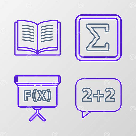 Set Line Equation Solution, Chalkboard, Sigma Symbol and Open Book Icon ... Set Line Equation Solution, Chalkboard, Sigma Symbol and Open Book Icon ...