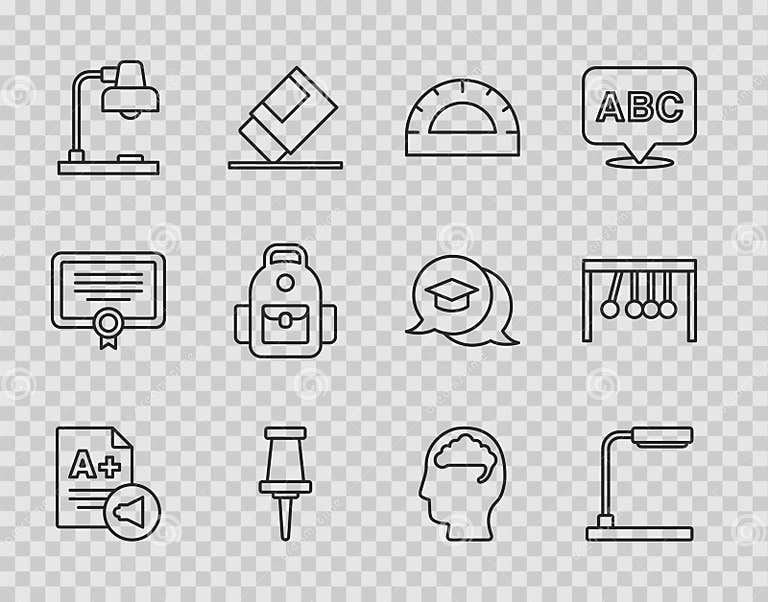 Set Line Exam Sheet with a Plus Grade, Table Lamp, Protractor Grid ...