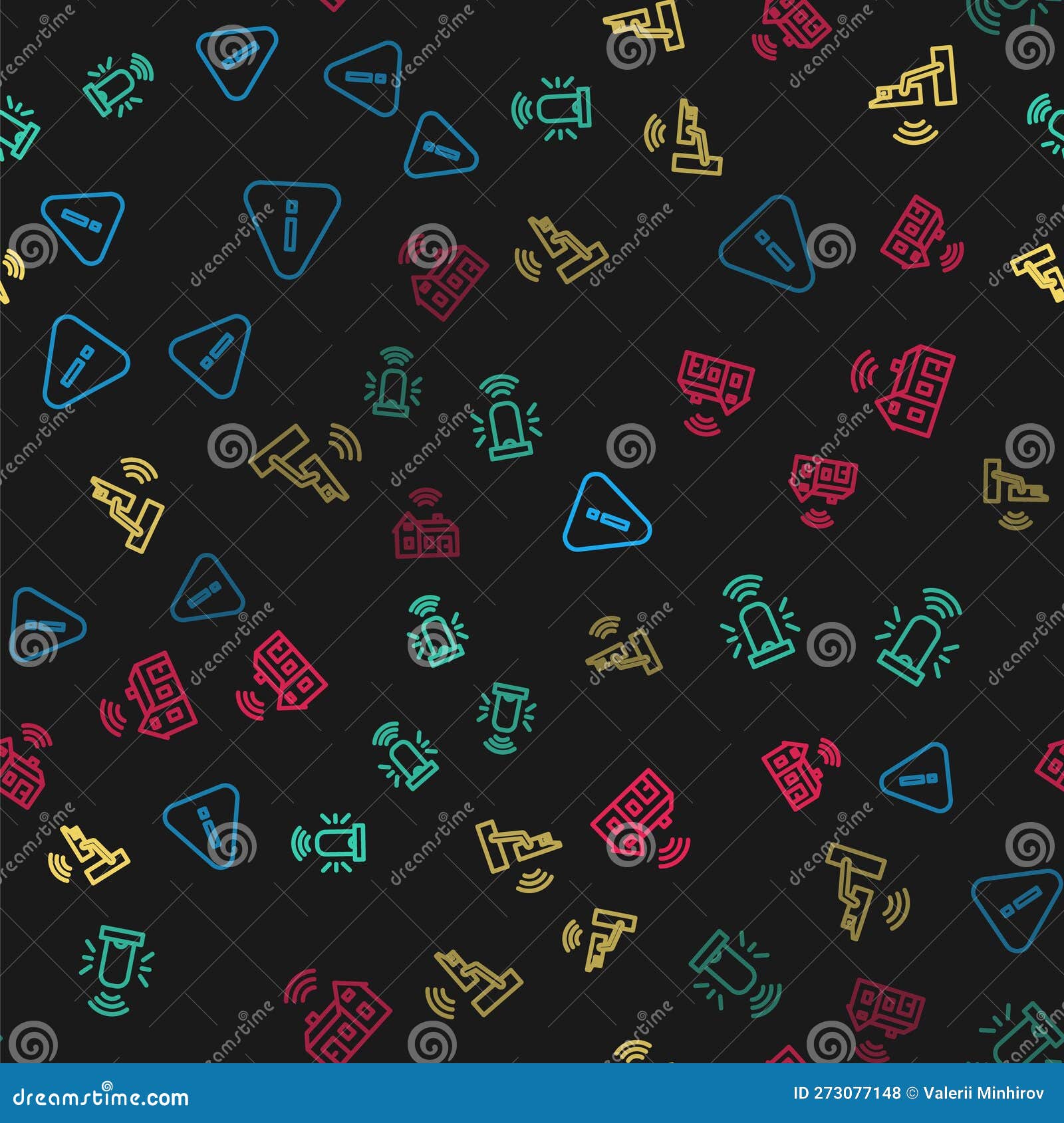 Set Line Exclamation Mark in Triangle, Smart Flasher Siren, Security ...