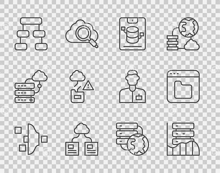Set Line Filter Setting, Server, Data, Web Hosting, Cloud Technology Data Transfer, Hierarchy ...