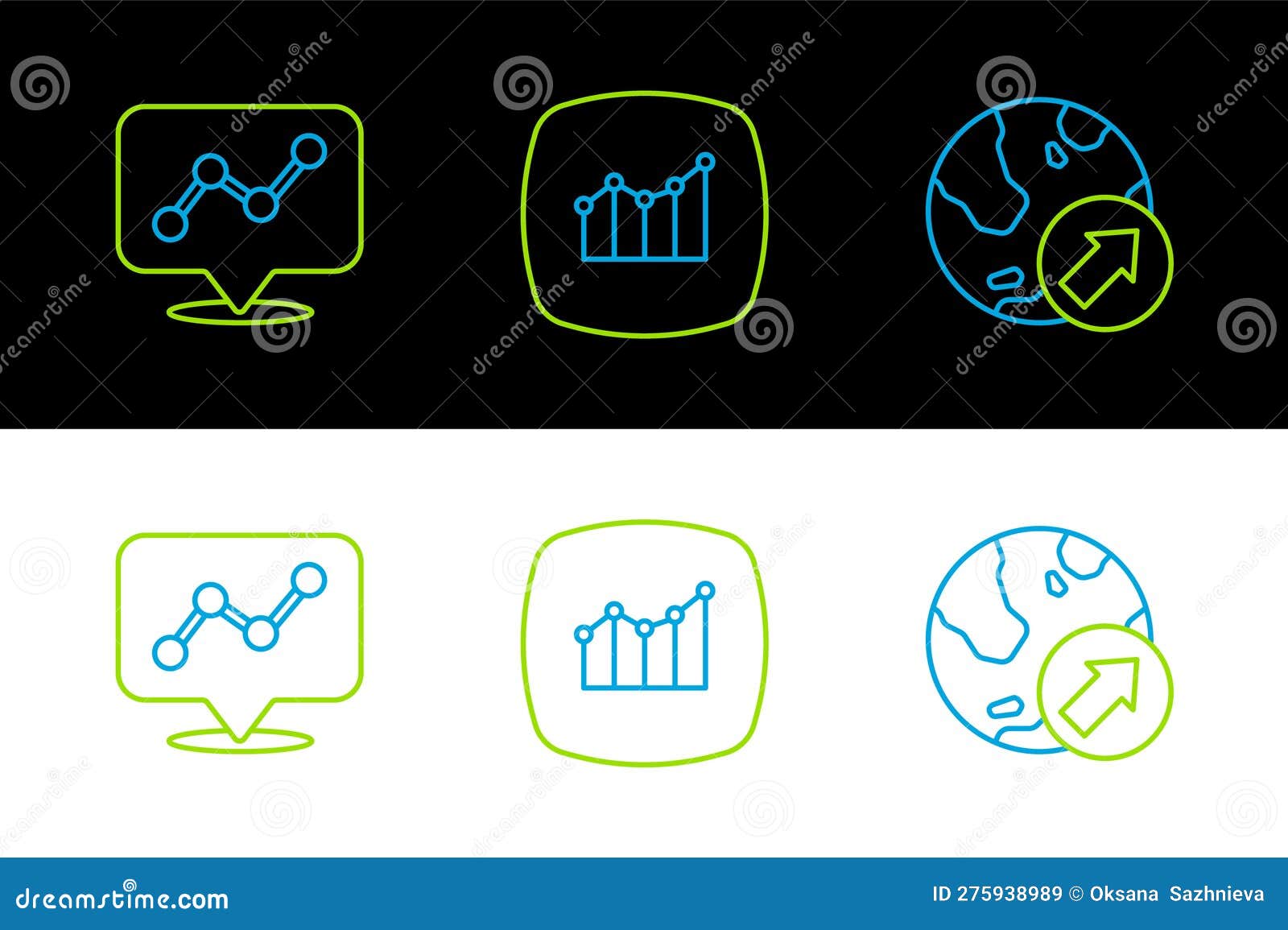 Set Line Financial Growth, Graph Chart Infographic and Icon. Vector ... Set Line Financial Growth, Graph Chart Infographic and Icon. Vector ...