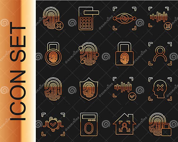 Set Line Fingerprint with Lock, Rejection Face Recognition, Face, Eye ... Set Line Fingerprint with Lock, Rejection Face Recognition, Face, Eye ...