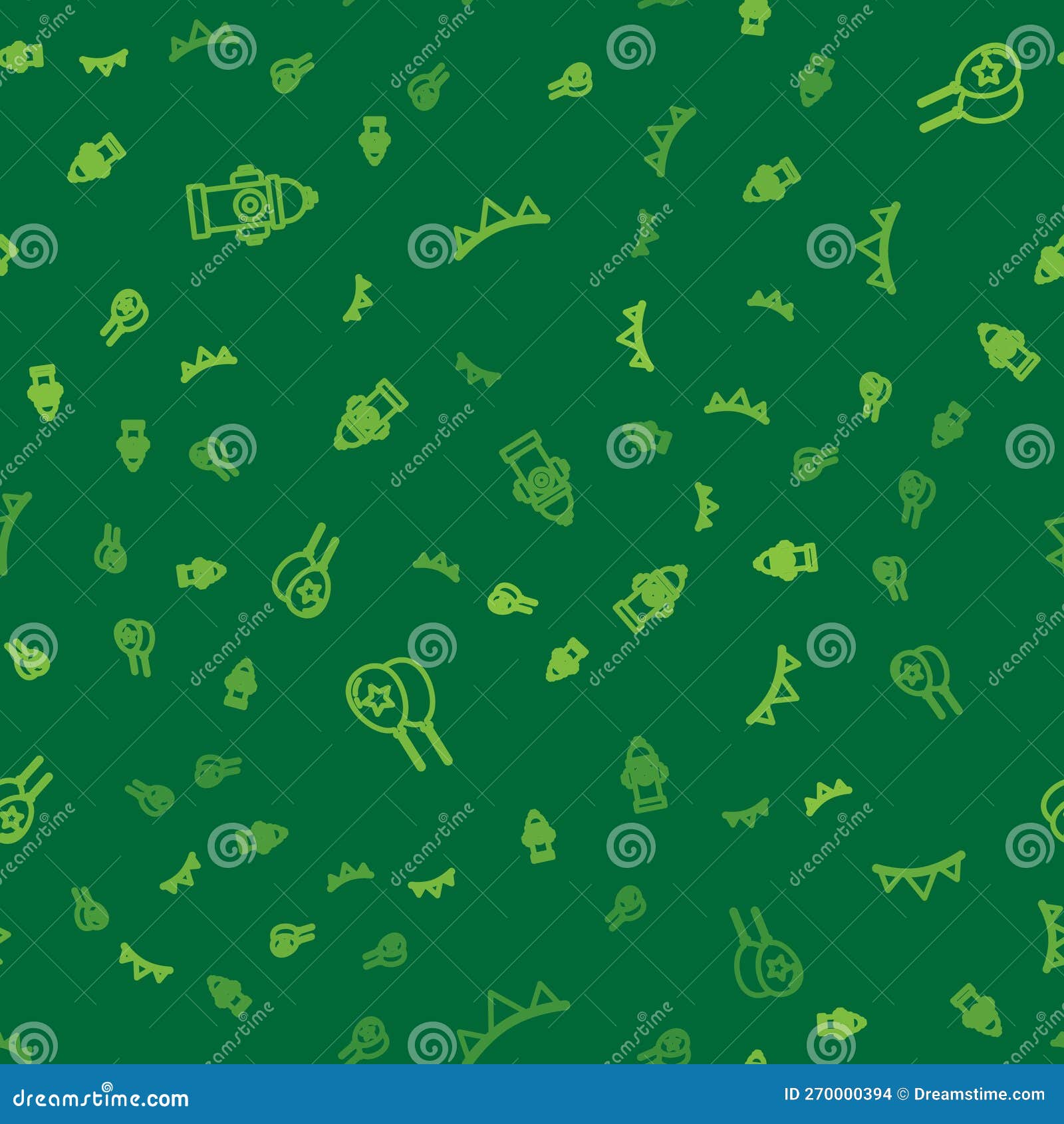 Set Line Fire Hydrant, Balloons and Carnival Garland with Flags on ...