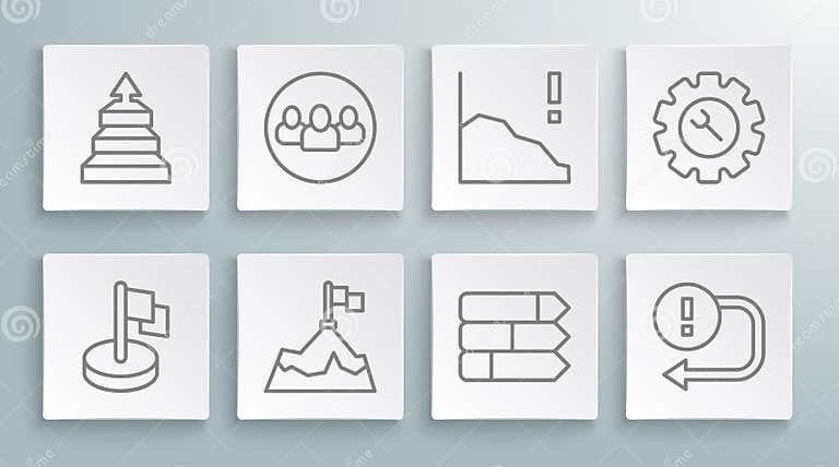 Set Line Flag, Project Team Base, Mountains with Flag, Pie Chart Infographic, Arrow, Financial ...