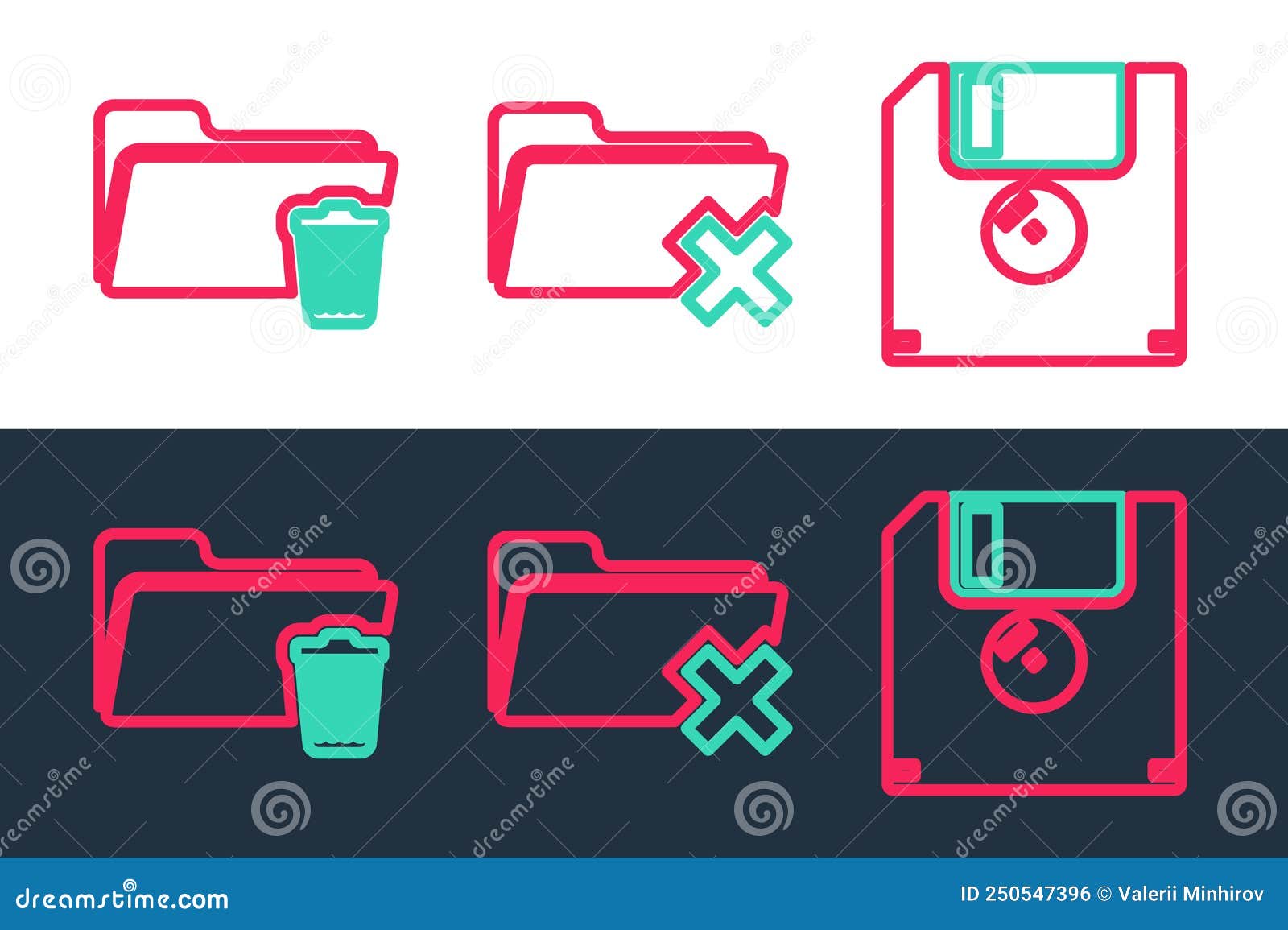 Set Line Floppy Disk, Delete Folder and Icon. Vector Stock Vector ... Set Line Floppy Disk, Delete Folder and Icon. Vector Stock Vector ...