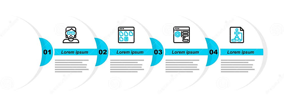 Set Line Flowchart Browser Setting Files And Hacker Or Coder Icon Vector Stock Vector 7330