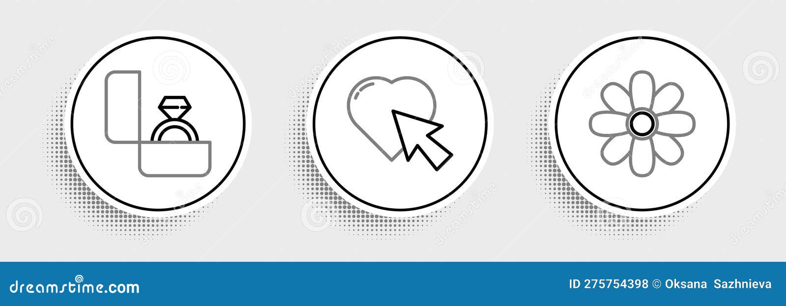 Heart, Cursor And Conversation Messages Line Icons Pack. For Web App ...