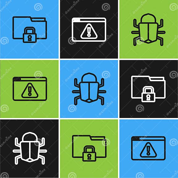 Set Line Folder and Lock, System Bug and Browser with Exclamation Mark ... Set Line Folder and Lock, System Bug and Browser with Exclamation Mark ...