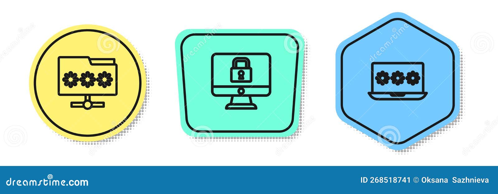Set Line Folder with Password, Lock on Monitor and Laptop. Colored ... Set Line Folder with Password, Lock on Monitor and Laptop. Colored ...
