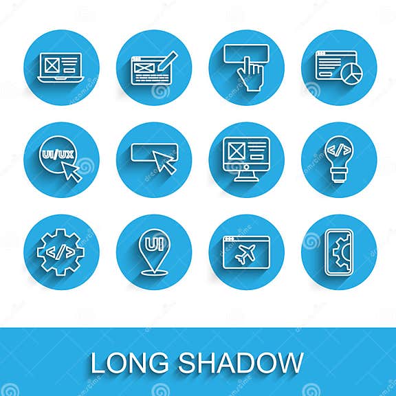 Set Line Front End Development, UI or UX Design, Website Template, and Icon. Vector Stock Vector ...