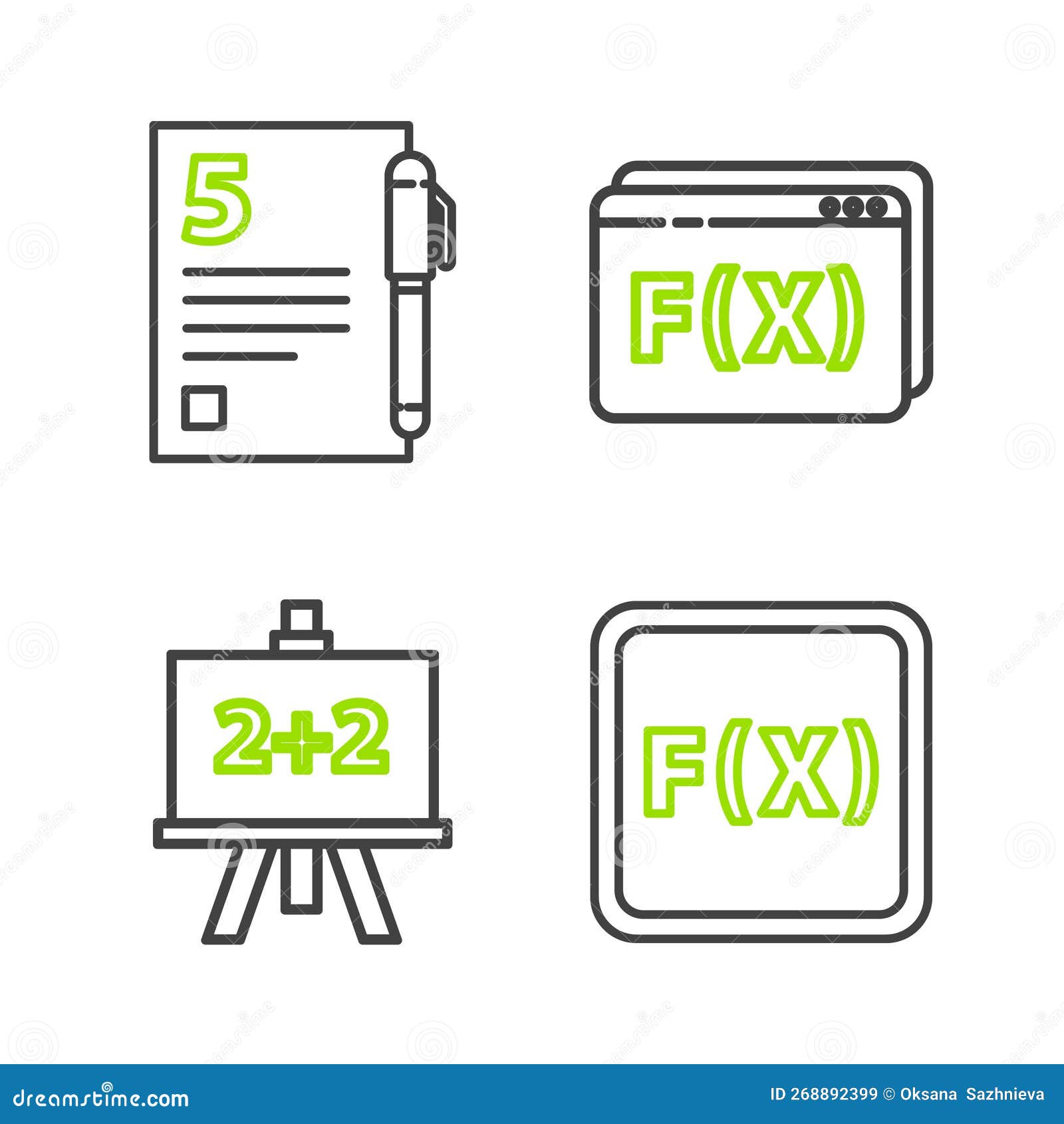 Set Line Function Mathematical Symbol Chalkboard And Test Or Exam
