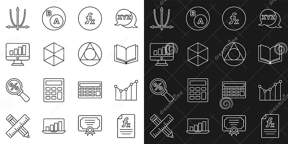Set Line Function Mathematical Symbol Graph Schedule Chart Diagram Open Book Geometric
