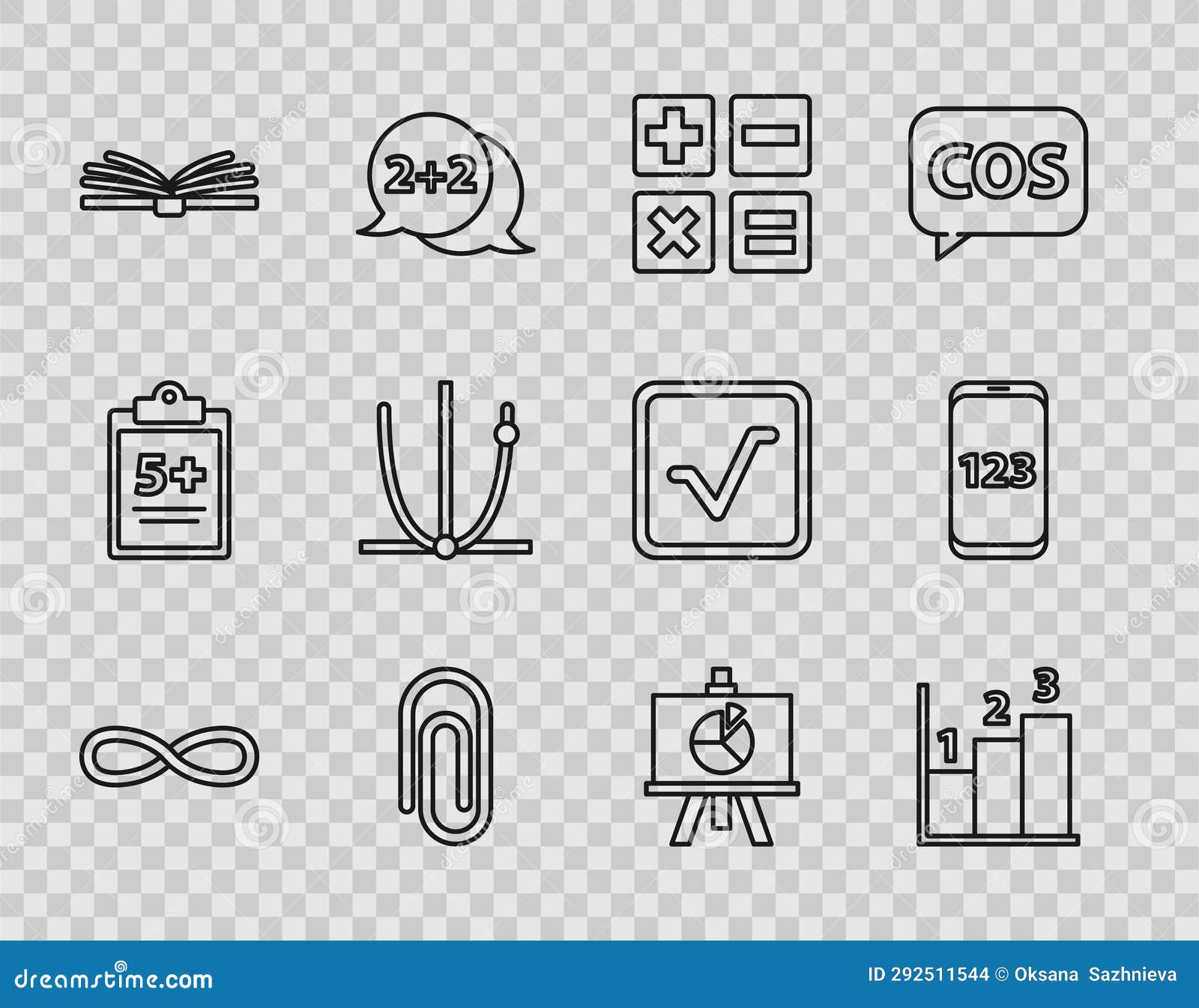 Set Line Function Mathematical Symbol Schedule Chart Diagram